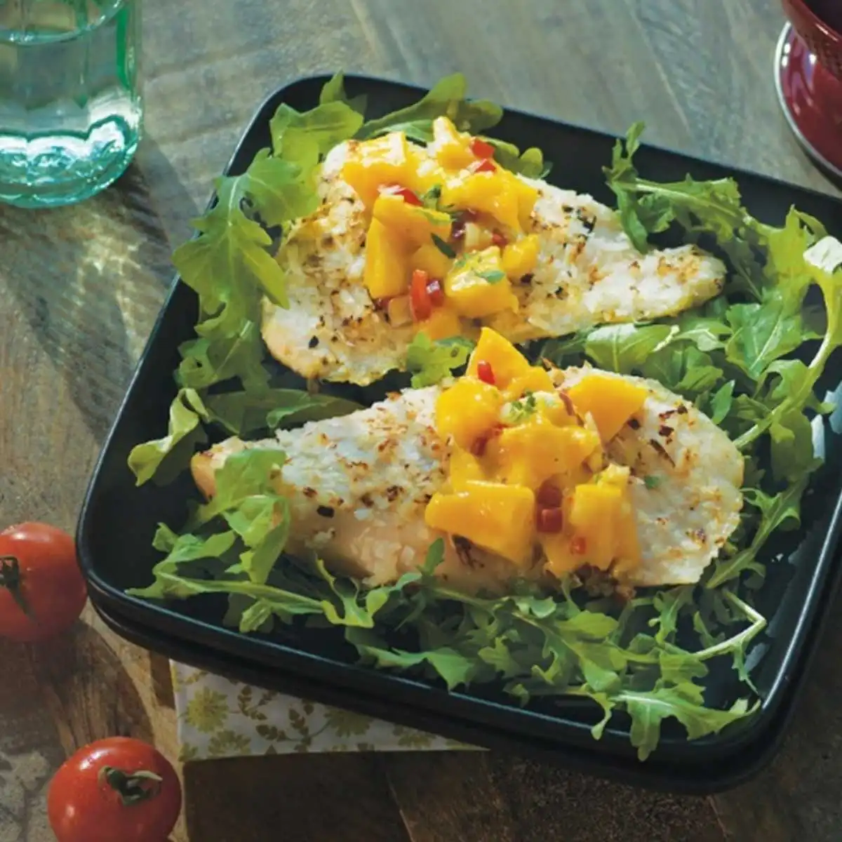 Pollo con salsa de mango